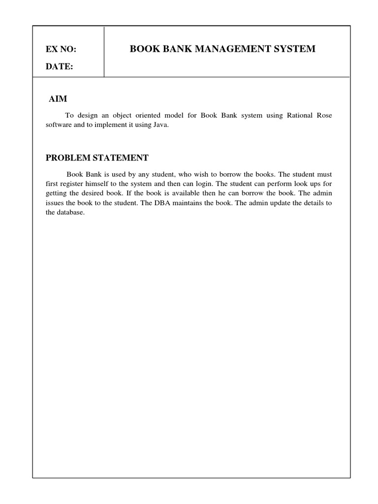 Book Bank Management System | PDF | Use Case | Class (Computer Programming)