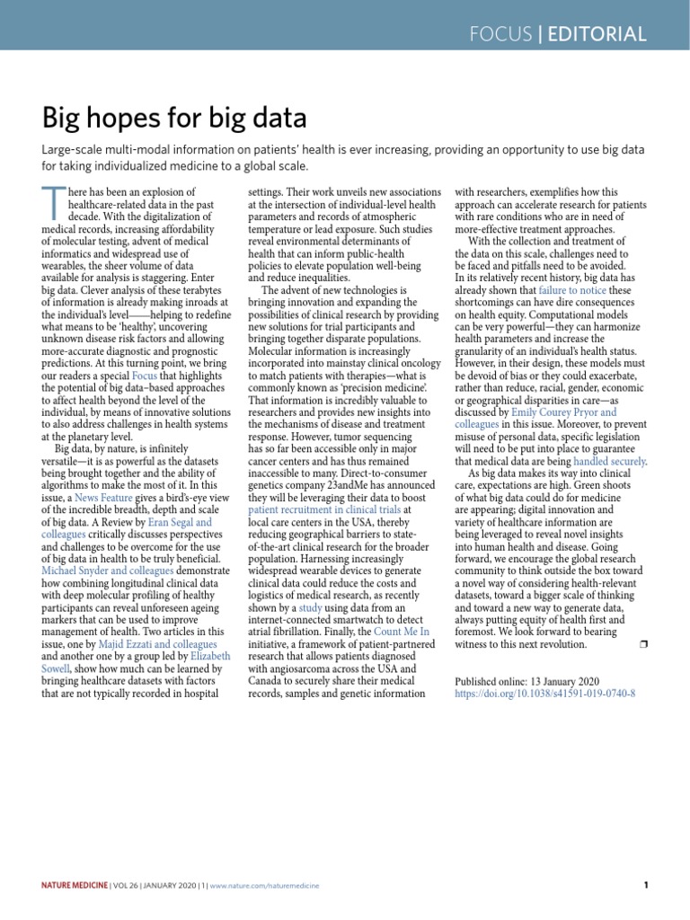 The Potential of Big Data to Transform Individualized Medicine on a ...