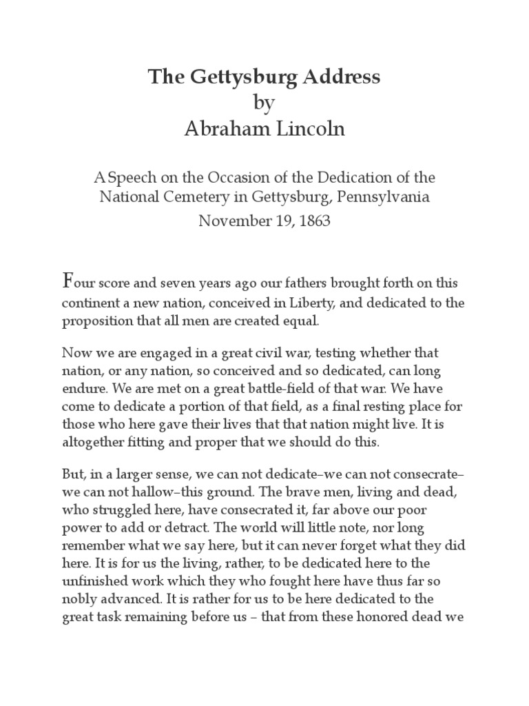 A Lincoln Anthology 003 The Gettysburg Address PDF | PDF | Unrest
