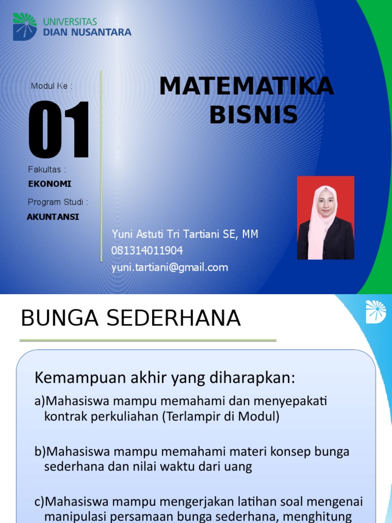 PPT Matematika Bisnis-Bunga Sederhana | PDF