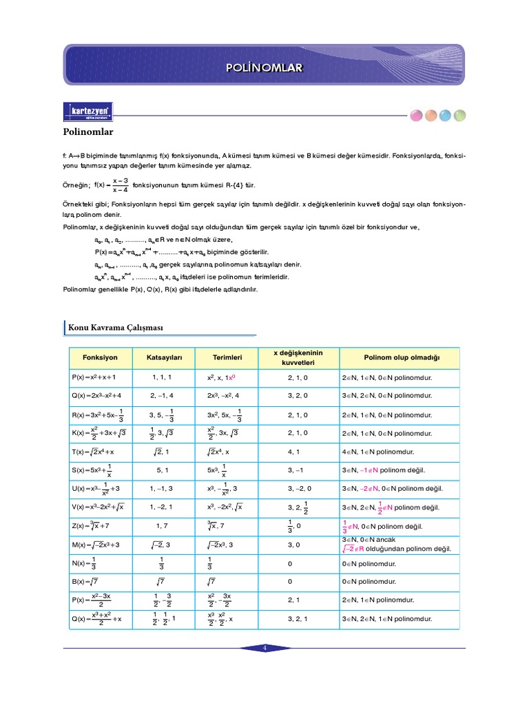 10 Polinomlar Kartezyen PDF | PDF