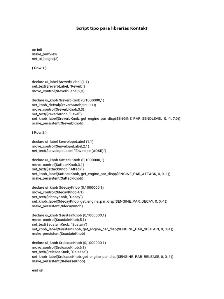Script para Librerías Kontakt | PDF | Informática