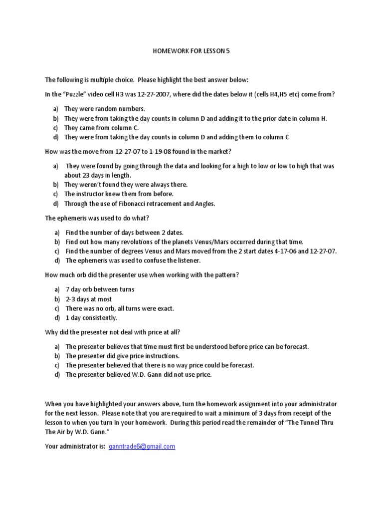Homework For Lesson 5 Done Pdf