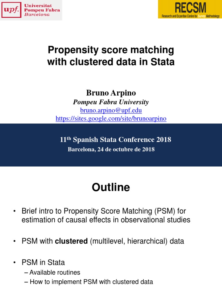 Propensity Score Matching With Clustered Data in Stata: Bruno Arpino ...