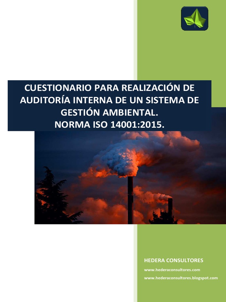 Check List Auditoría ISO 14001 2015 | PDF | Planificación | Auditoría