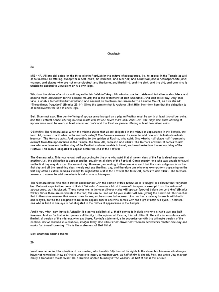 Chagigah | PDF | Mitzvah | Jewish Law And Rituals