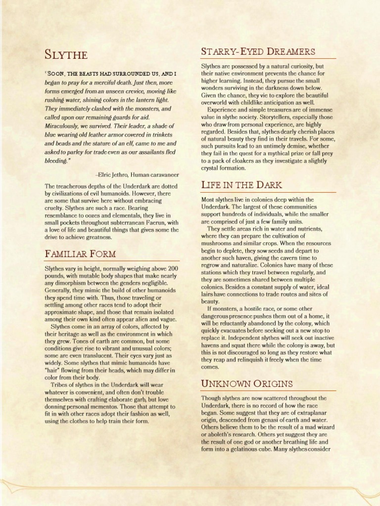 Slythe's Guide to Starry-Eyed Dreamers and Life in the Dark | PDF