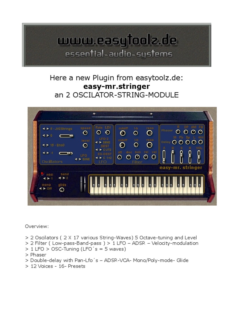 Easy-MR.Stringer: 2 Oscillator String VST | PDF | Teaching Methods ...