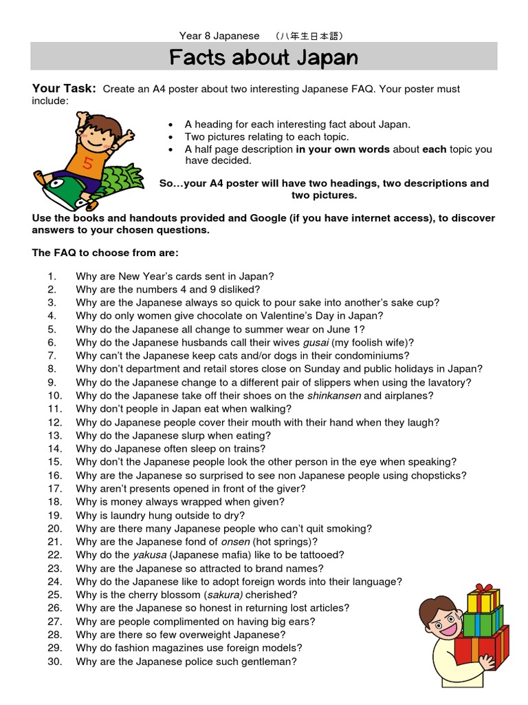 Facts - About - Japan - Poster - 1 Culture | PDF | Japan