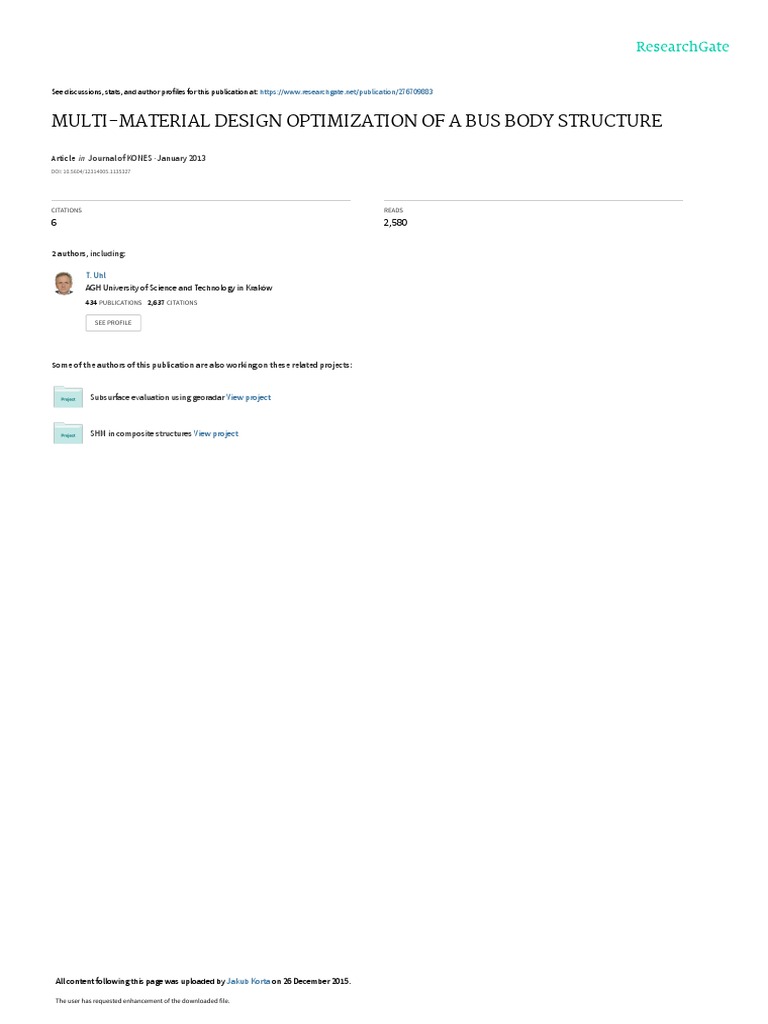 Multi-Material Design Optimization of A Bus Body S | PDF | Fibre ...