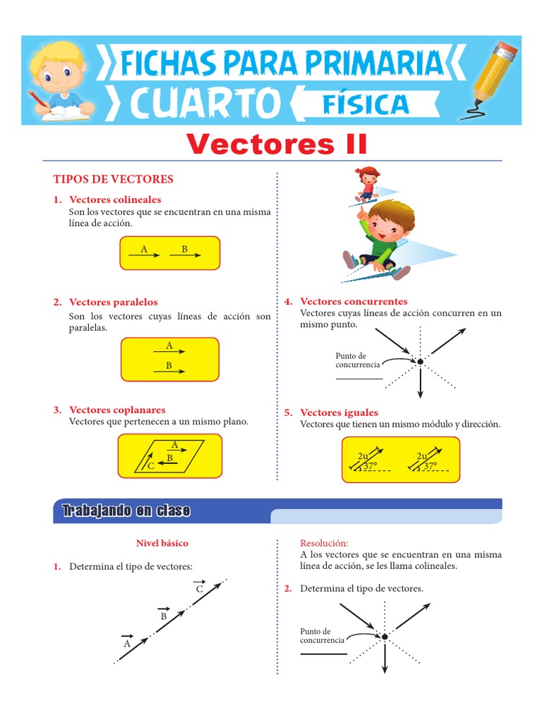 Tipos de Vectores para Cuarto de Primaria | PDF | Vector Euclidiano ...