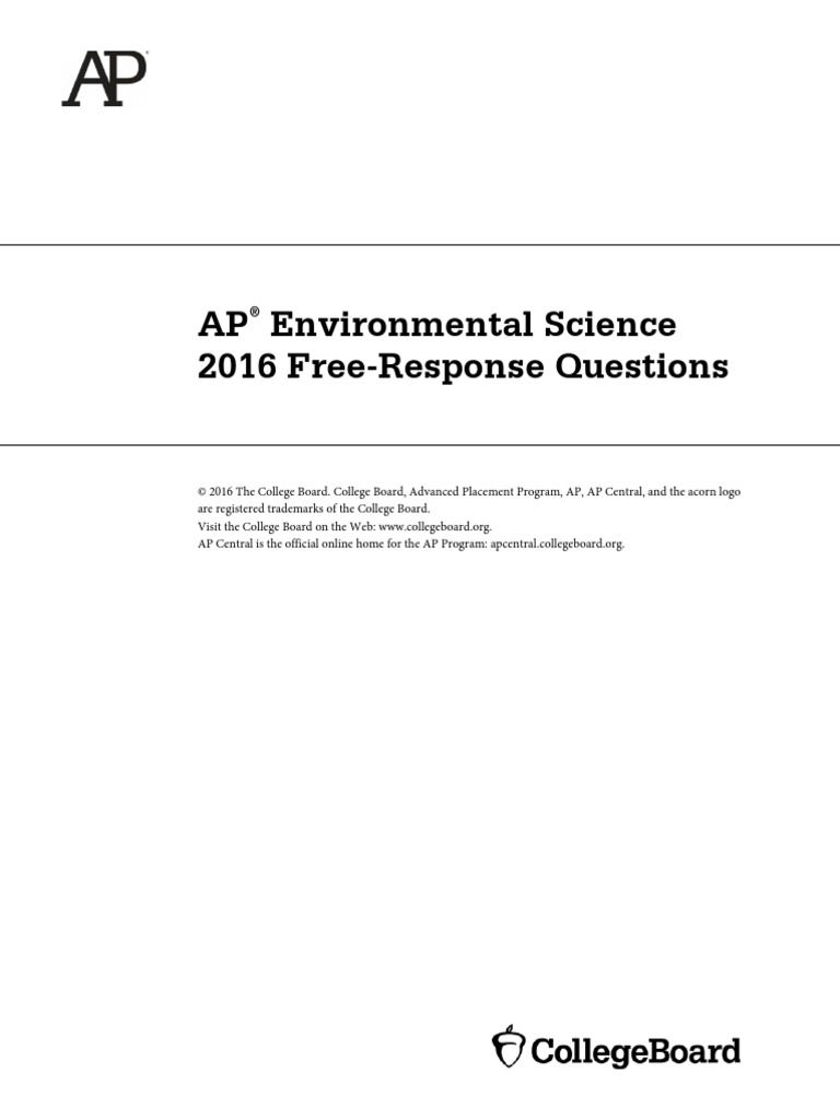 Ap16 FRQ Environmental Science PDF | PDF | Municipal Solid Waste | Soil