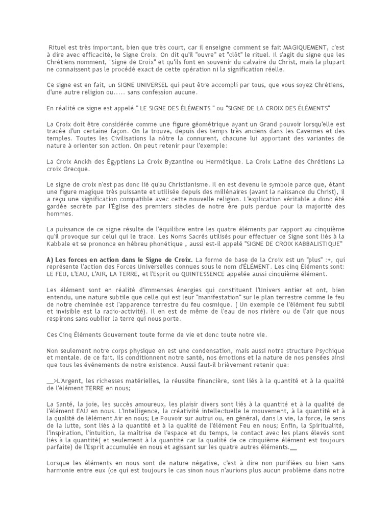 Signification du Signe de Croix Kabbalistique | PDF | Main | Dieu