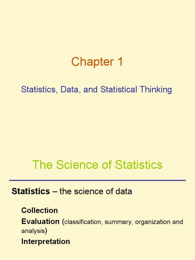 Statistics, Data, and Statistical Thinking | PDF | Level Of Measurement ...