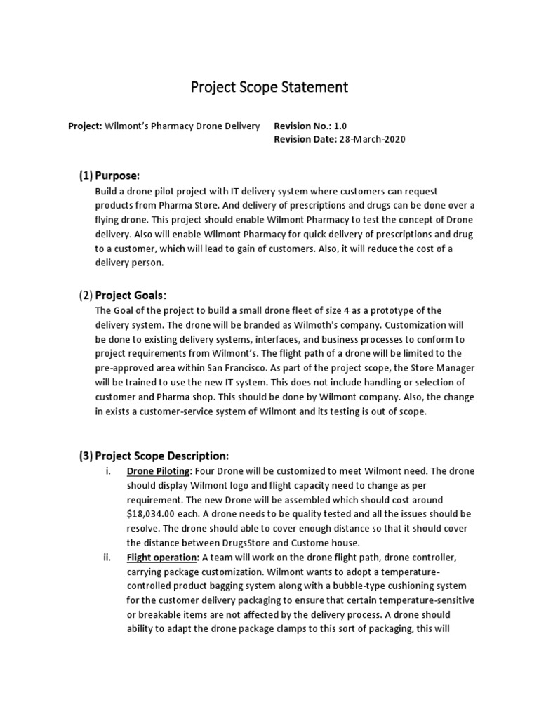DronTech - Project Scope Statement PDF | Download Free PDF | Unmanned ...