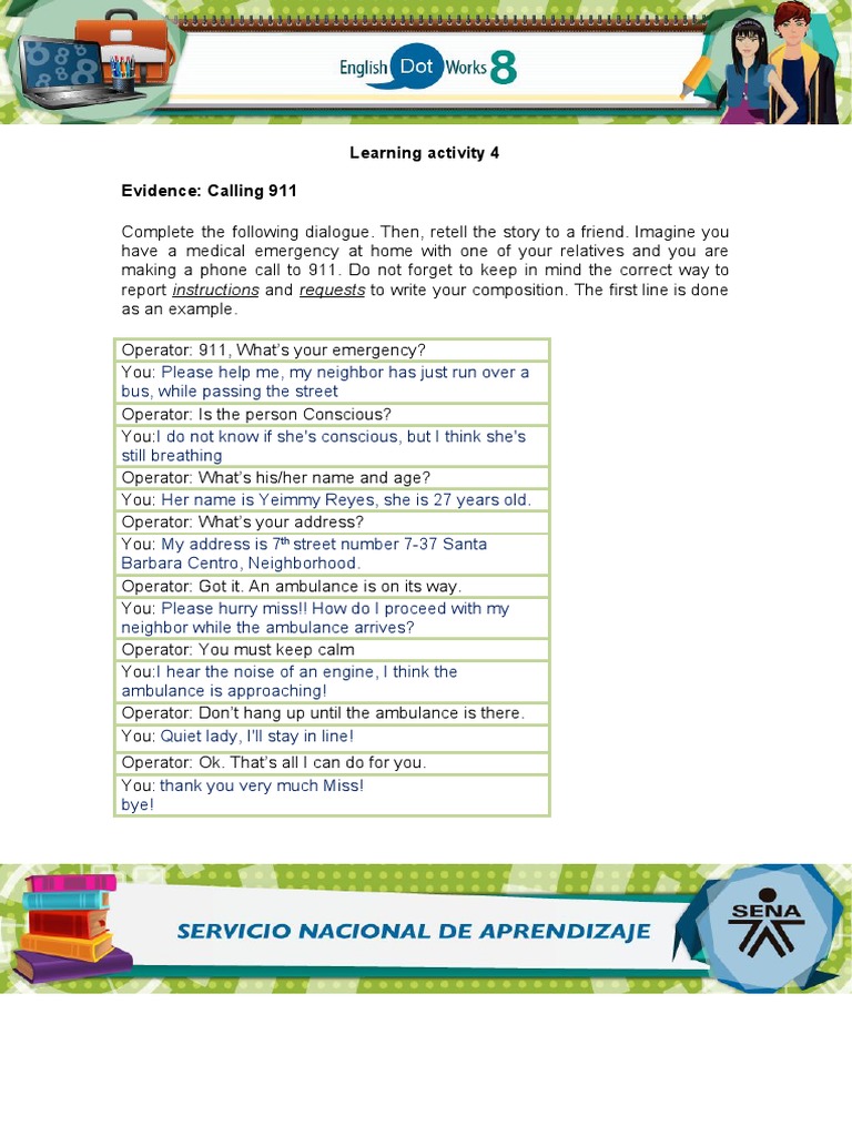 911 Emergency Call Practice | PDF