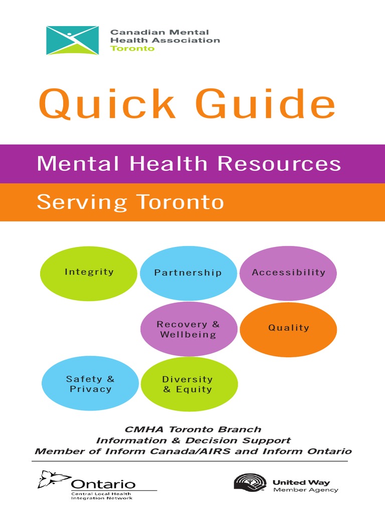 Quick Guide: Mental Health Resources Serving Toronto | PDF | Toronto ...