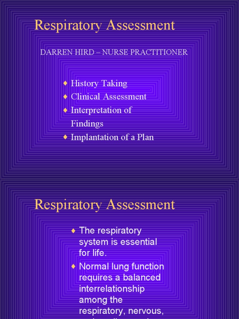 Respiratory Assessment: History Taking Clinical Assessment ...