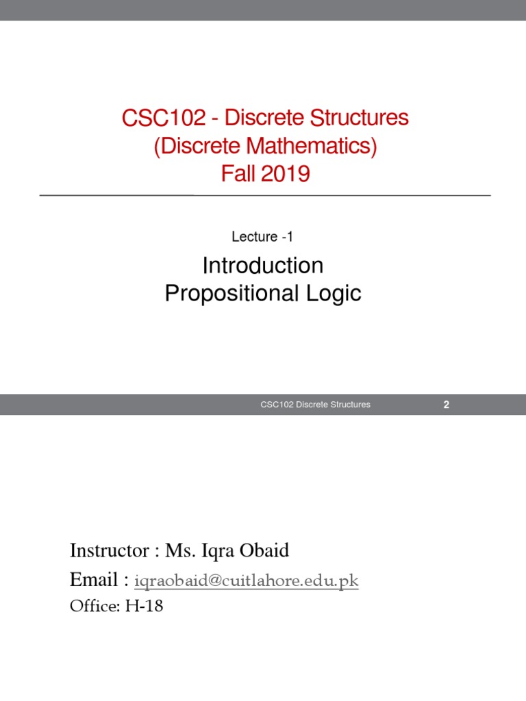 Discrete Structures Lecture 1 Pdf If And Only If Discrete Mathematics