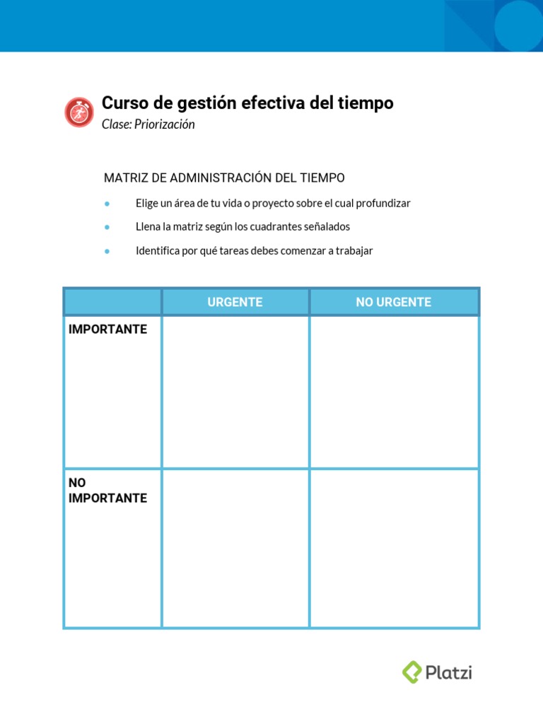 Matriz de Administracion Del Tiempo PDF | PDF