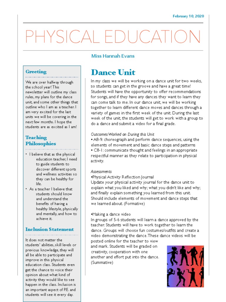 Newsletter | PDF | Physical Education | Dances
