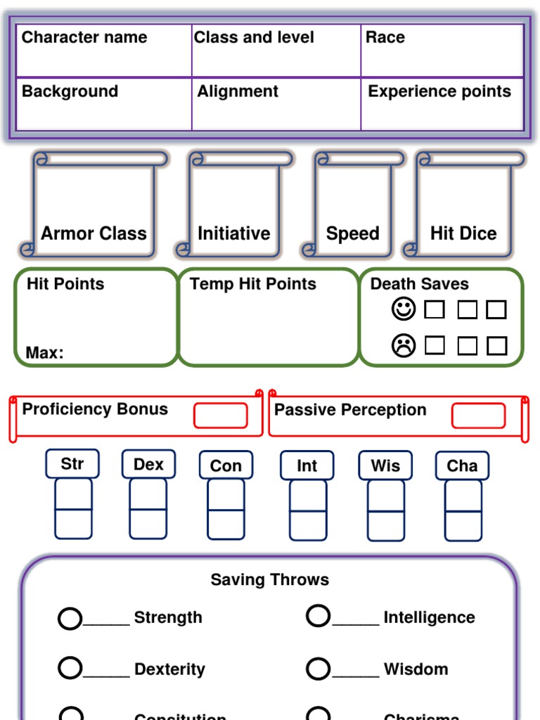 D&D Character Sheet Template | PDF