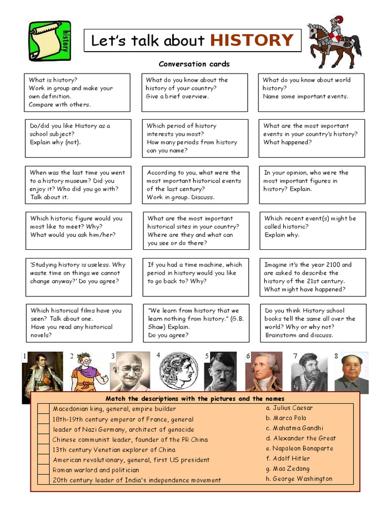 Lets Talk About History Activities | PDF