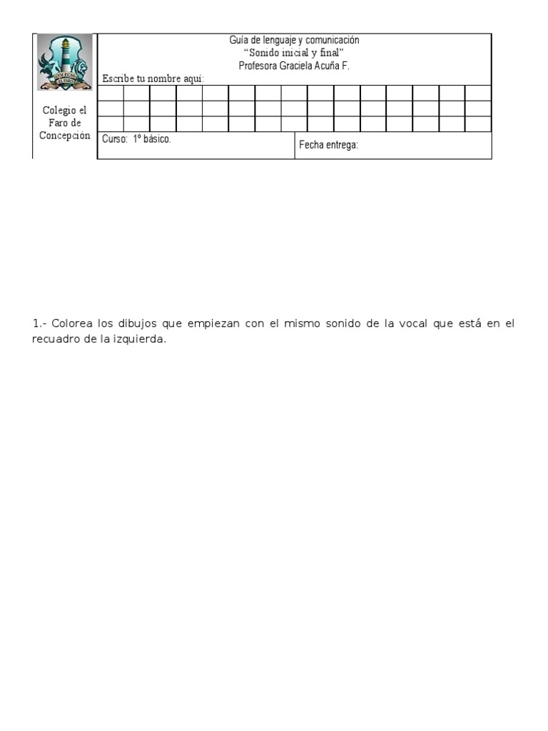 Guía de Sonidos para Primer Grado | PDF | Artes del Lenguaje y Comunicación