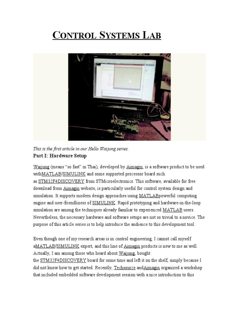 Waijung Hardware Setup Guide | PDF | Control Theory | Analog To Digital ...