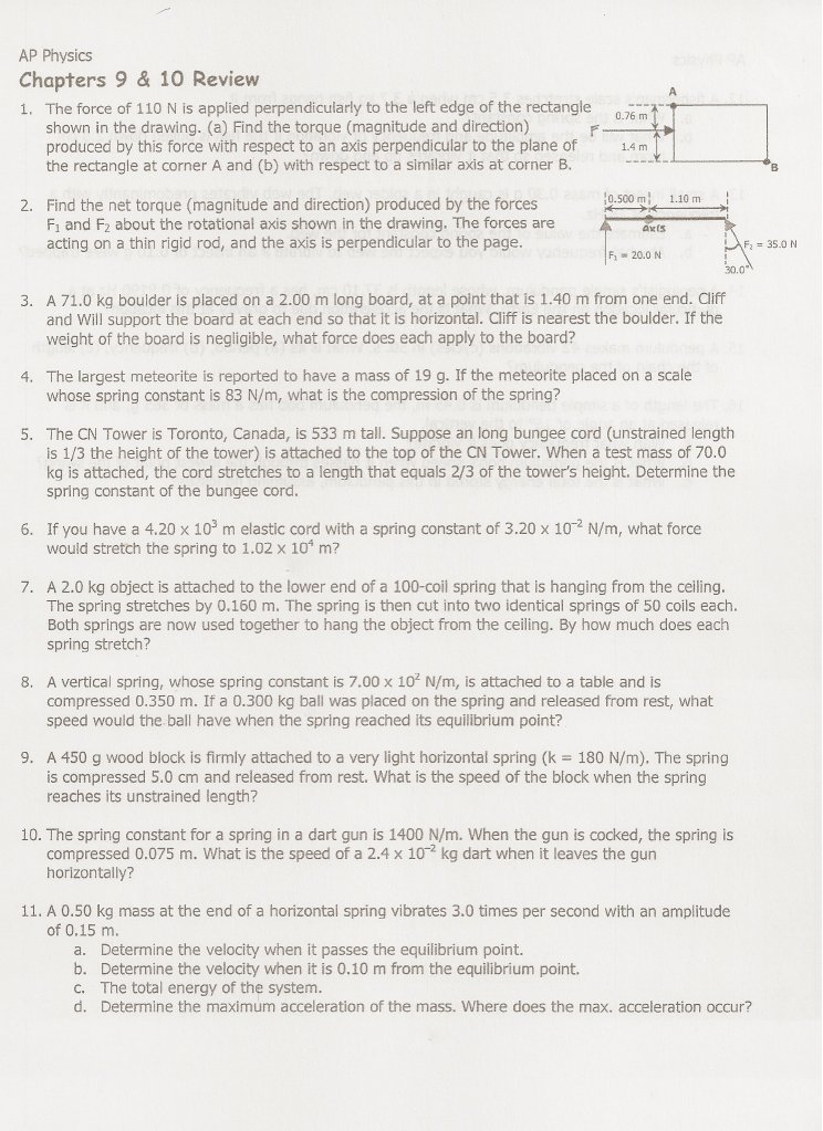 AP Physics - Chapter 9 Review | PDF