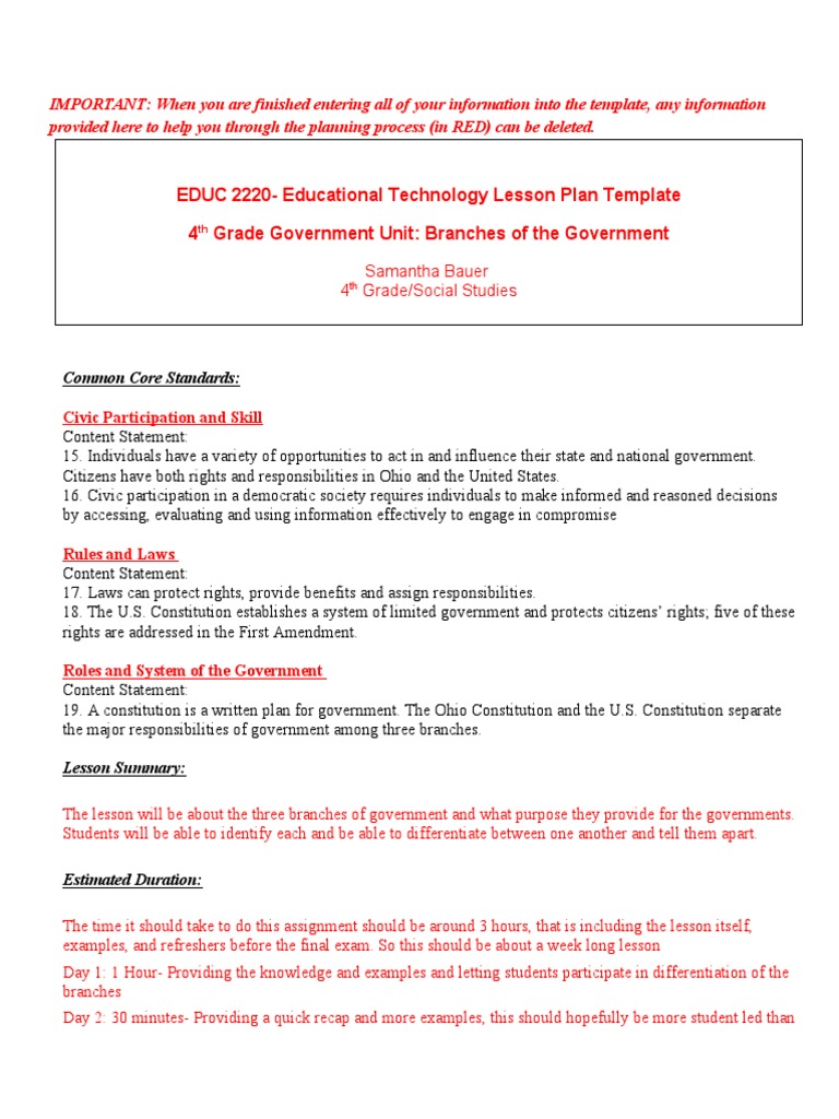 Lesson Plan Edu Tech | PDF | Civic Engagement | Lesson Plan