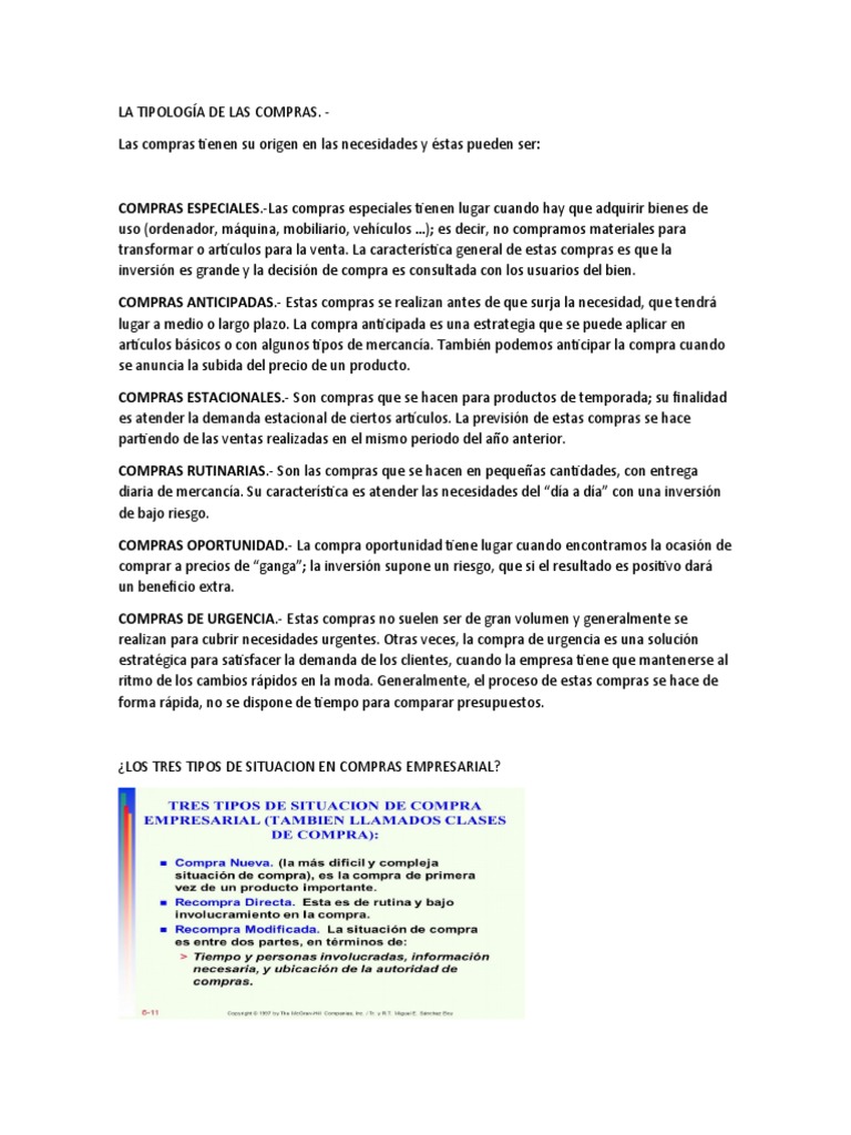 Tipos de Compras Empresariales | PDF | Precios | Bienes