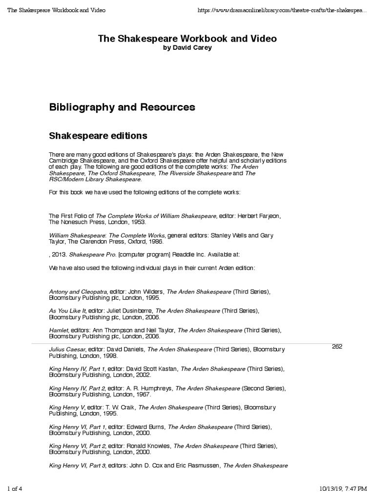 Bibliography and Resources 4 | PDF | William Shakespeare | Copyright