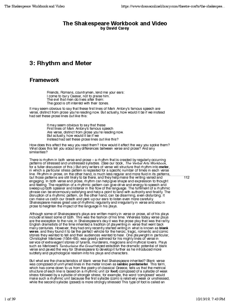 3 Rhythm and Meter | PDF | Metre (Poetry) | Poetry