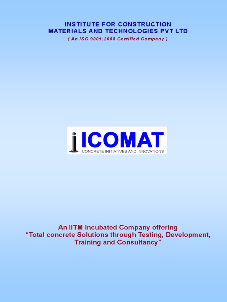 ICOMAT: Concrete Solutions in Chennai | PDF | Concrete | Engineering