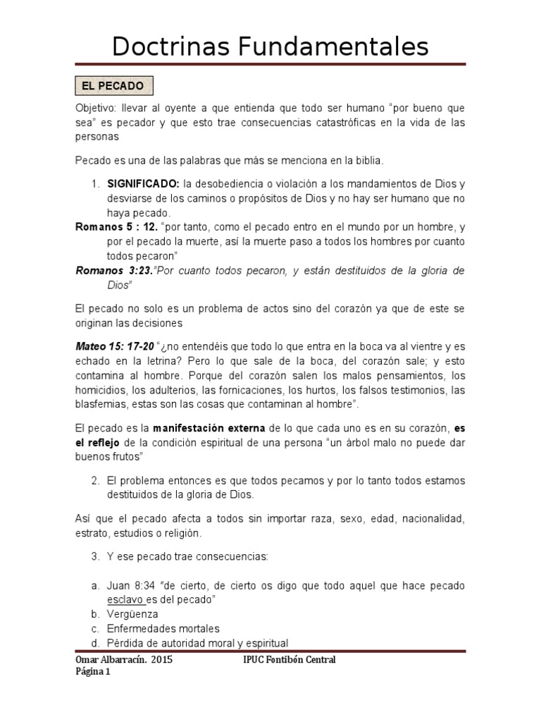 Doctrinas Fundamentales 2-1 | PDF | Pecado | Gracia en el cristianismo
