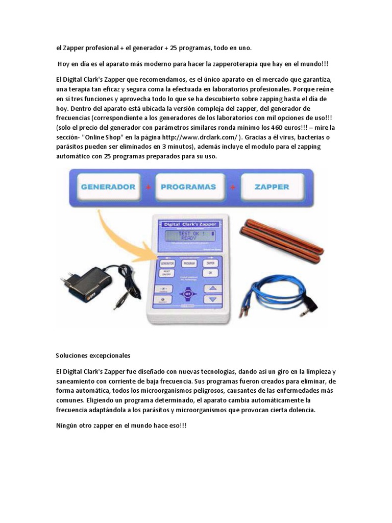 El Zapper Profesional y Programas PDF | PDF | Candidiasis | Cáncer
