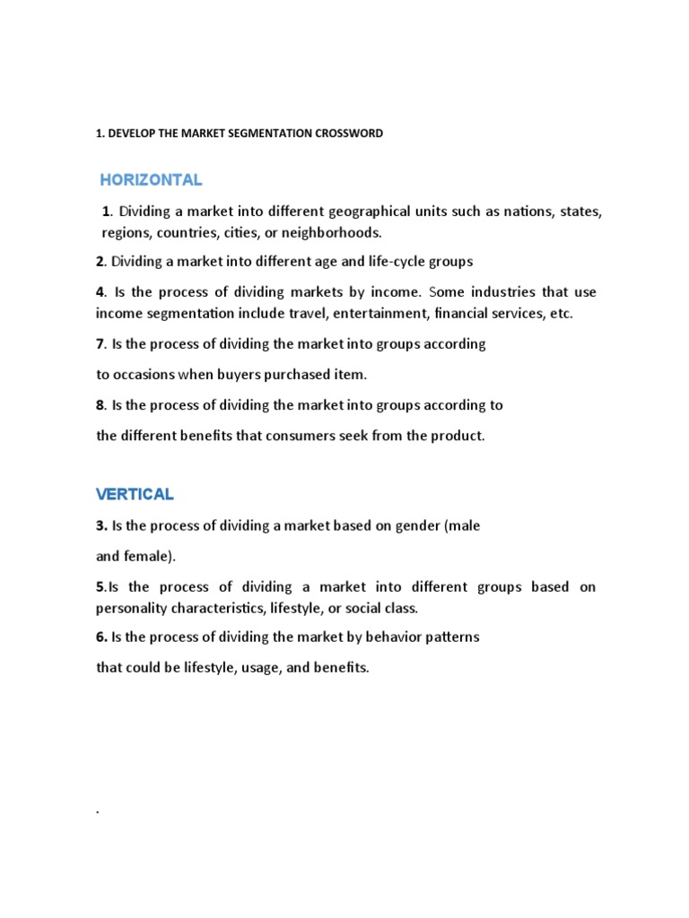 Horizontal: Vertical | PDF | Market Segmentation | Marketing
