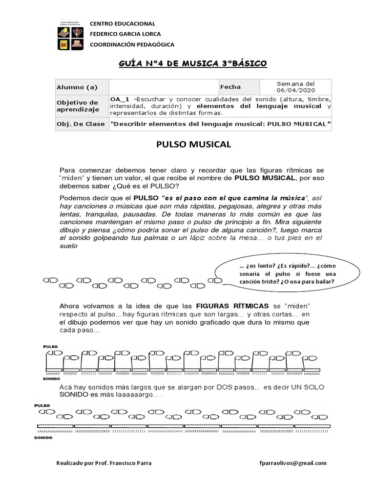 Guia 4 de Musica Pulso Musical | PDF | Ritmo | Sonido