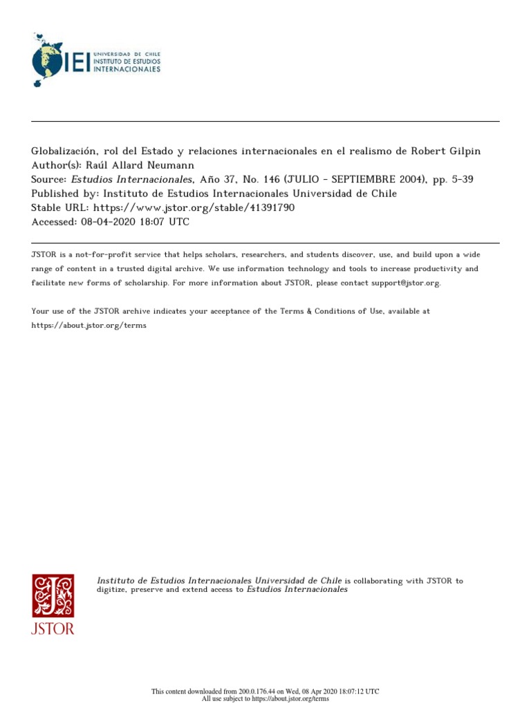 Realismo de Gilpin y Globalización | PDF | Globalización | Corporación ...