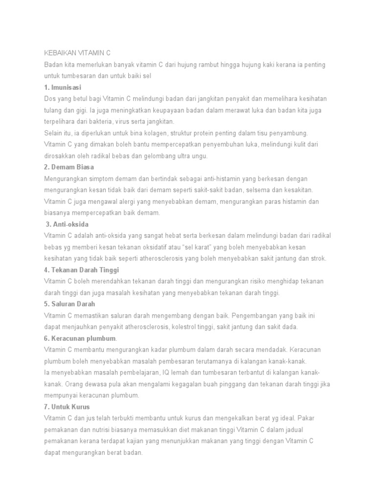 Kebaikan Vitamin C | PDF