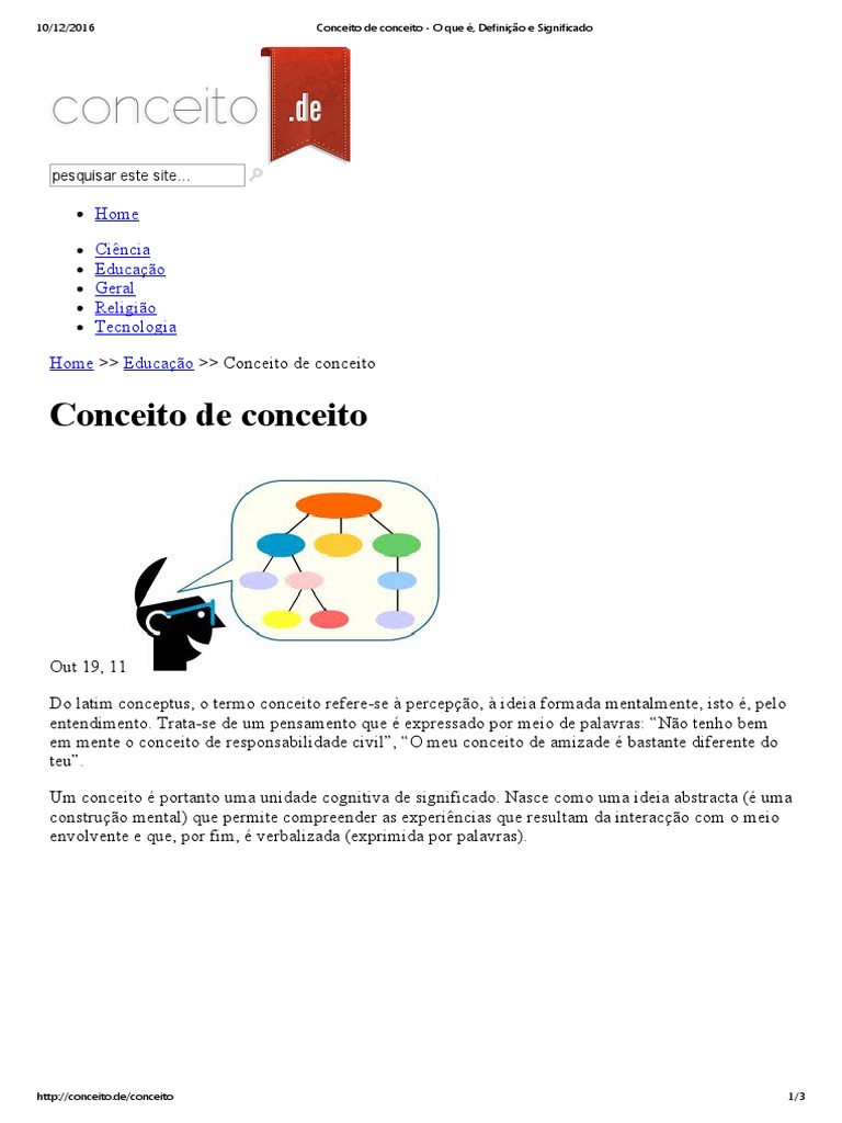 Conceito de Conceito - O Que É, Definição e Significado | PDF ...