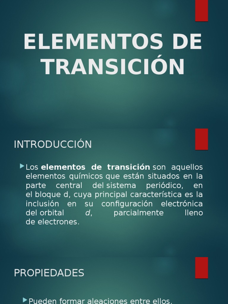 Elementos de Transición | PDF | Plata | Tungsteno