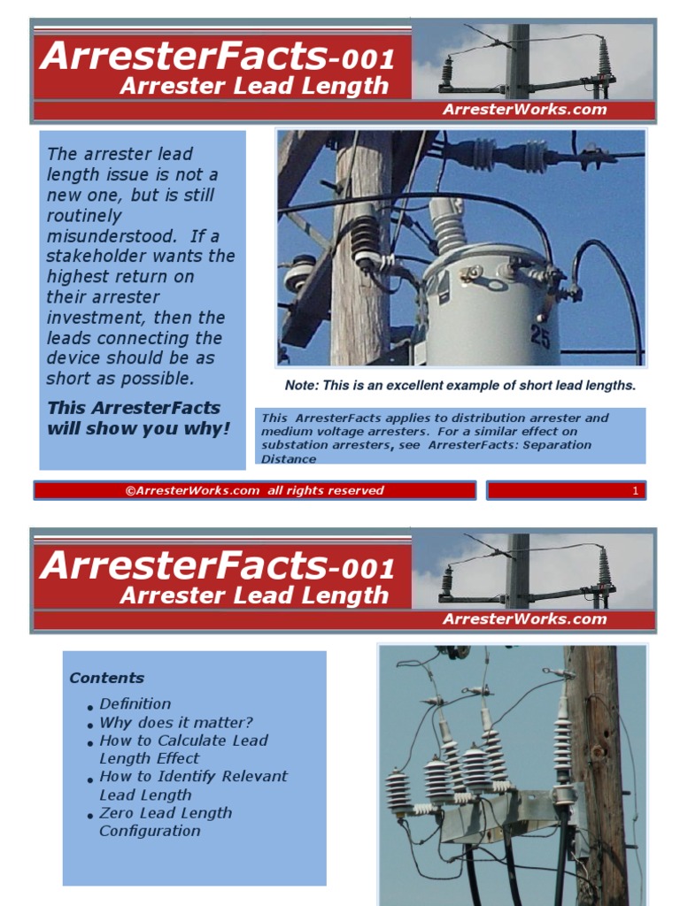 ArresterWorks Facts-001 Arrester Lead Length | PDF | Insulator ...