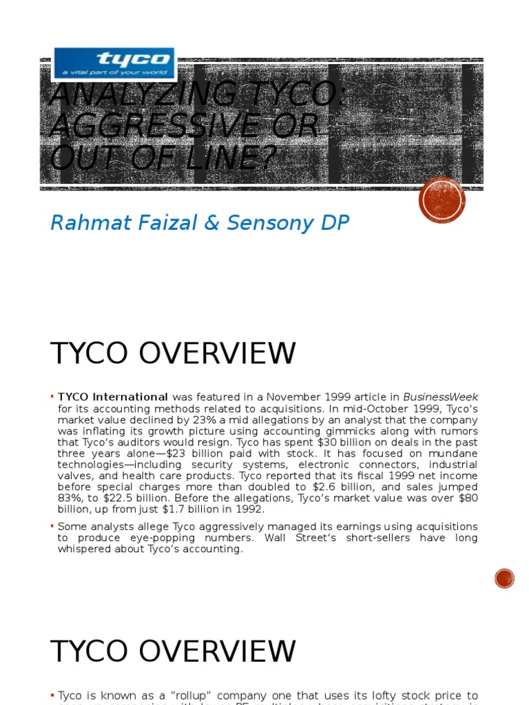 Tugas #09 Analyzing Tyco | PDF | Mergers And Acquisitions | Stocks