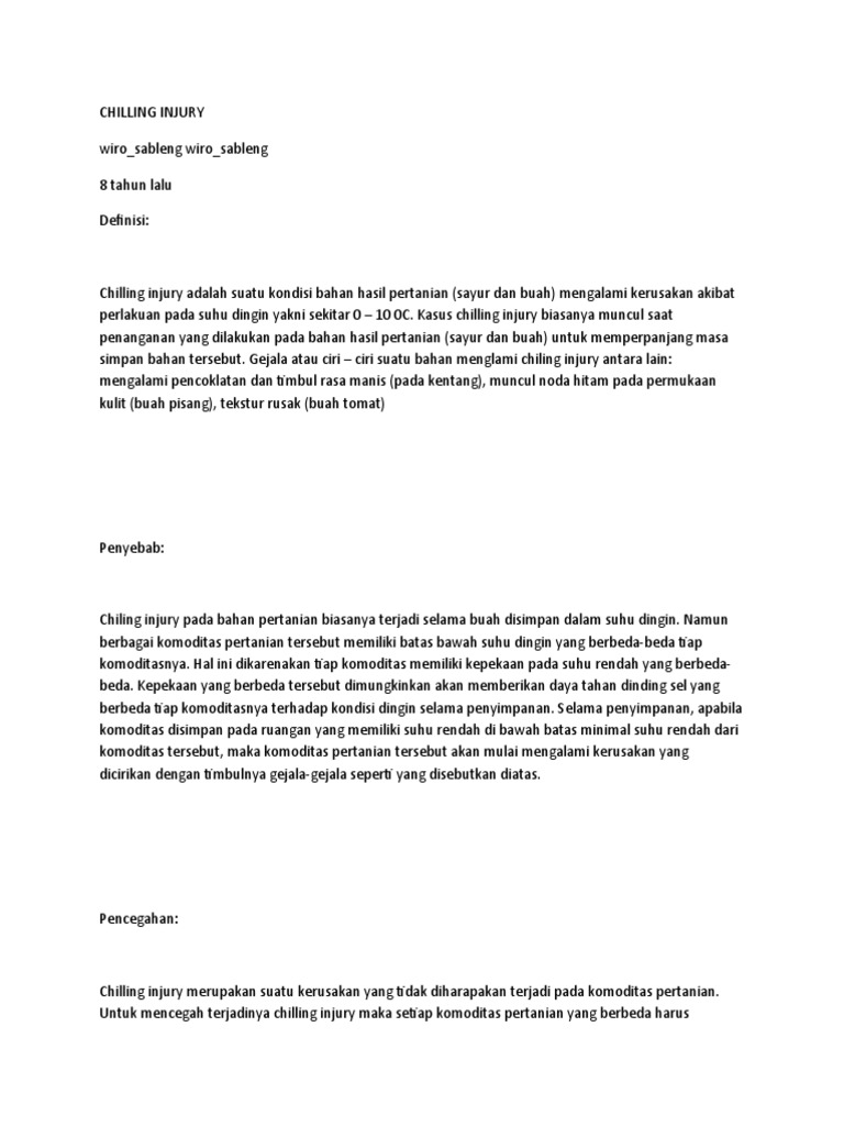 Chilling Injury | PDF