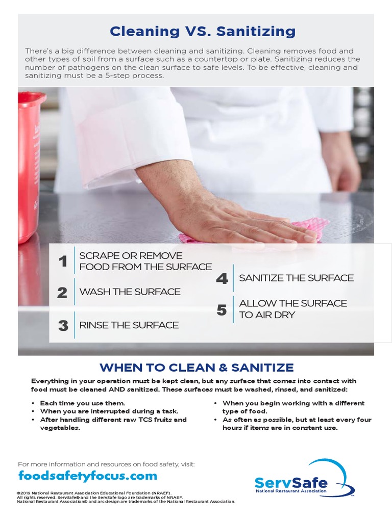 Cleaningvssanitizingservsafe1583366413072 PDF | PDF | Food Industry ...