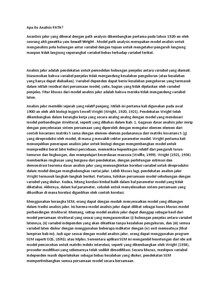 Apa Itu Analisis PATH | PDF