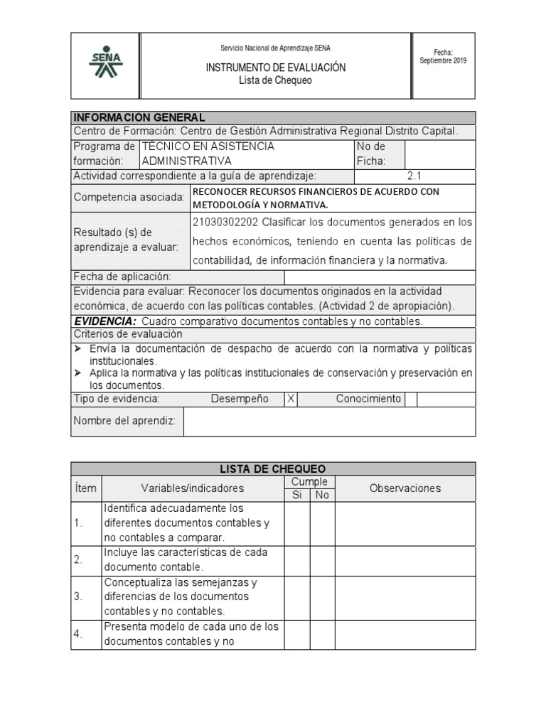 SENA evaluación documentos contables | PDF | Contabilidad | Evaluación
