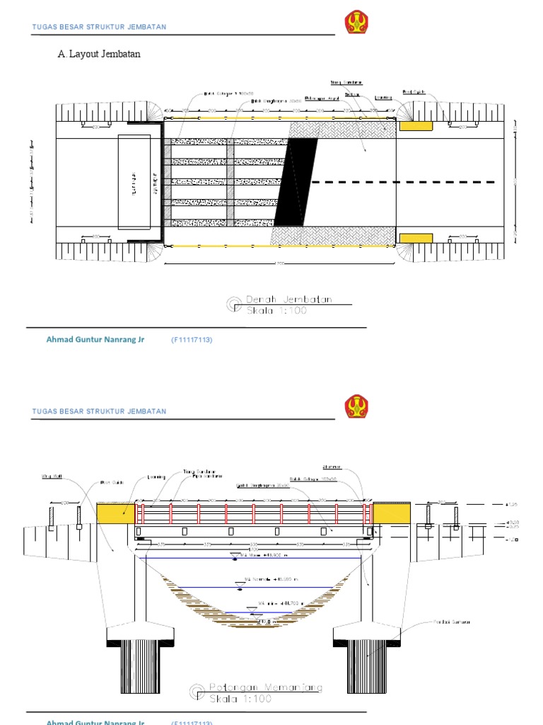 A. Layout Jembatan: Tugas Besar Struktur Jembatan | PDF